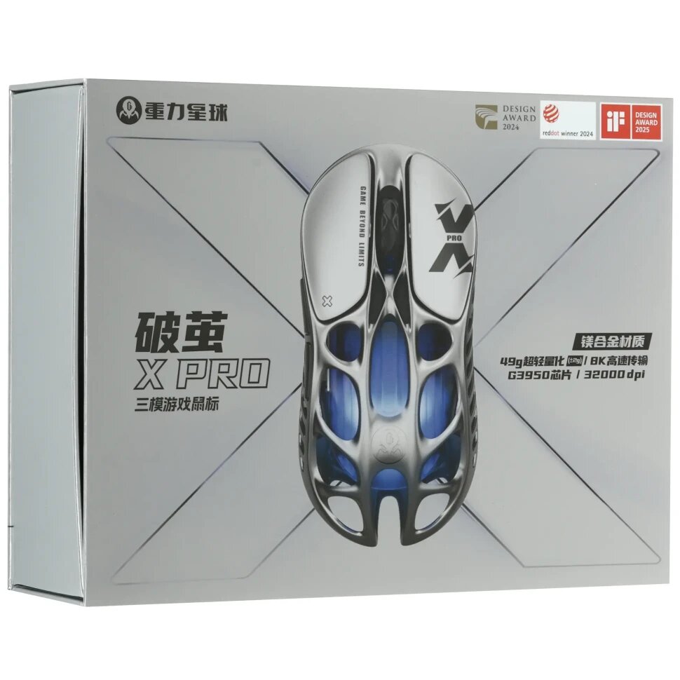 Мышь беспроводная/проводная GRAVASTAR GS X PRO [GS X PRO_GRY_CN] серый