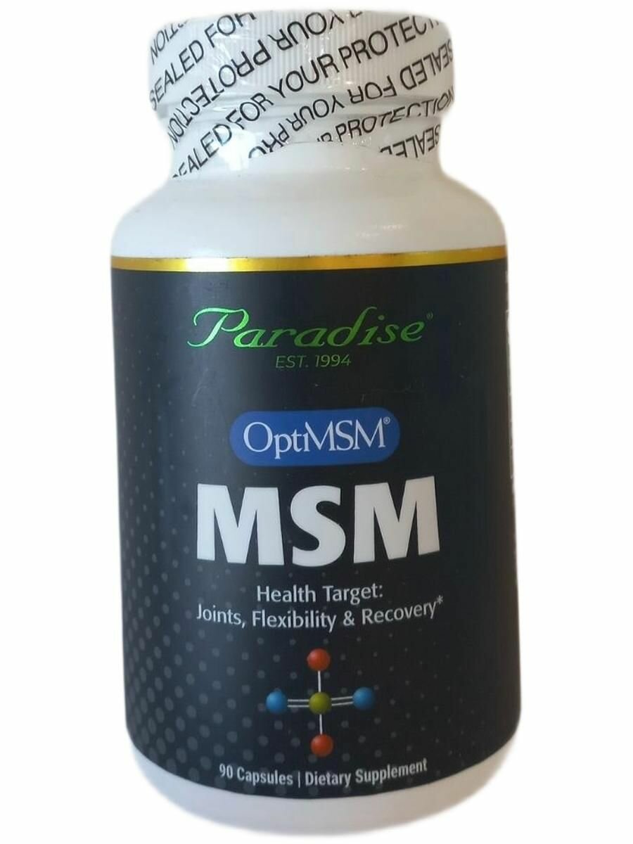 Метилсульфонилметан (МСМ), 1000 мг, 90 вегетарианских капсул, Paradise Herbs