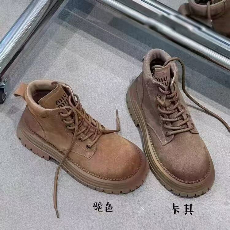 Зимние ботинки из матовой кожи, желтые, британский стиль, ботинки Мартин, женские ботинки, осень-зима 2025, новые, популярные, с толстой подошвой, короткие ботинки