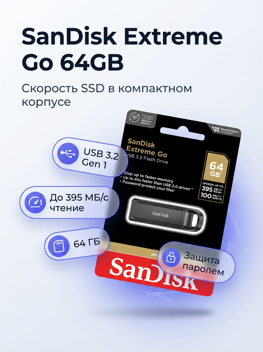 64GB SanDisk Ultra Extreme Go 3.2 Flash Drive 64GB SDCZ810-064G-G46