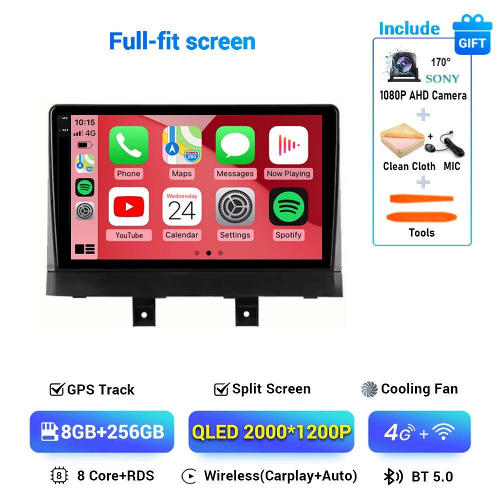 Android 15 QLED 2000*1200, 8G-256G, Carplay, Alsvin 3 2018-