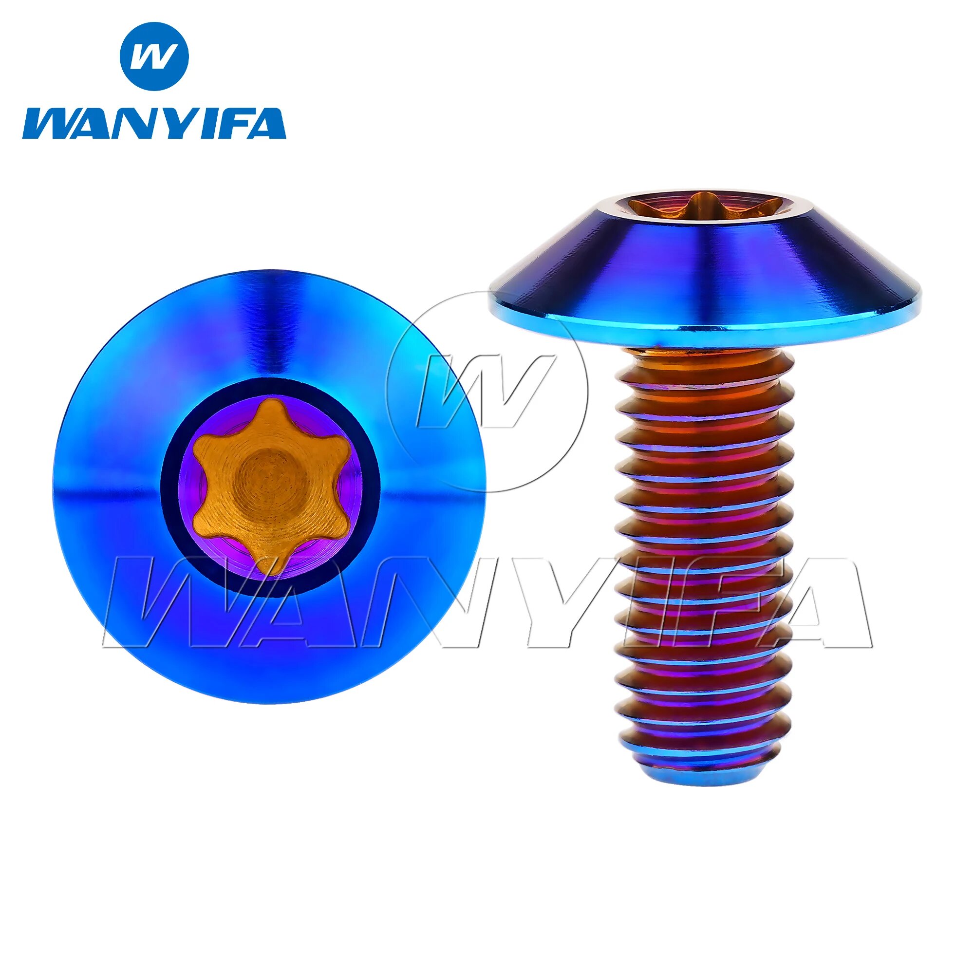 Wanyifa Титановые болты M4/M5/M6 Torx для велосипеда M5, Burn Blue, 25mm