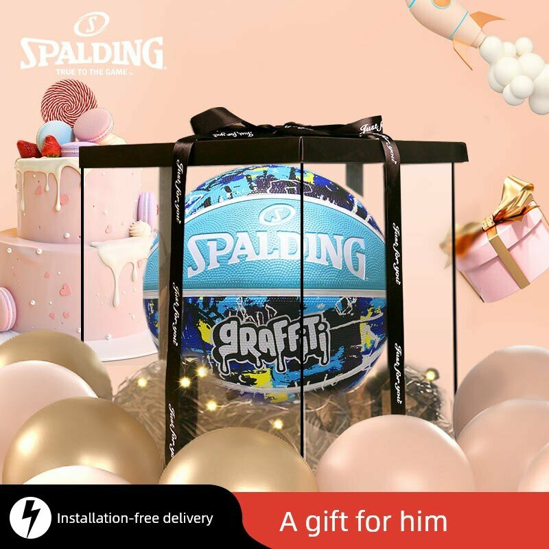 Spalding Dark Series 84-373Y Размер 7 Официальный Баскетбольный Мяч, Стандартная Уличная Игра