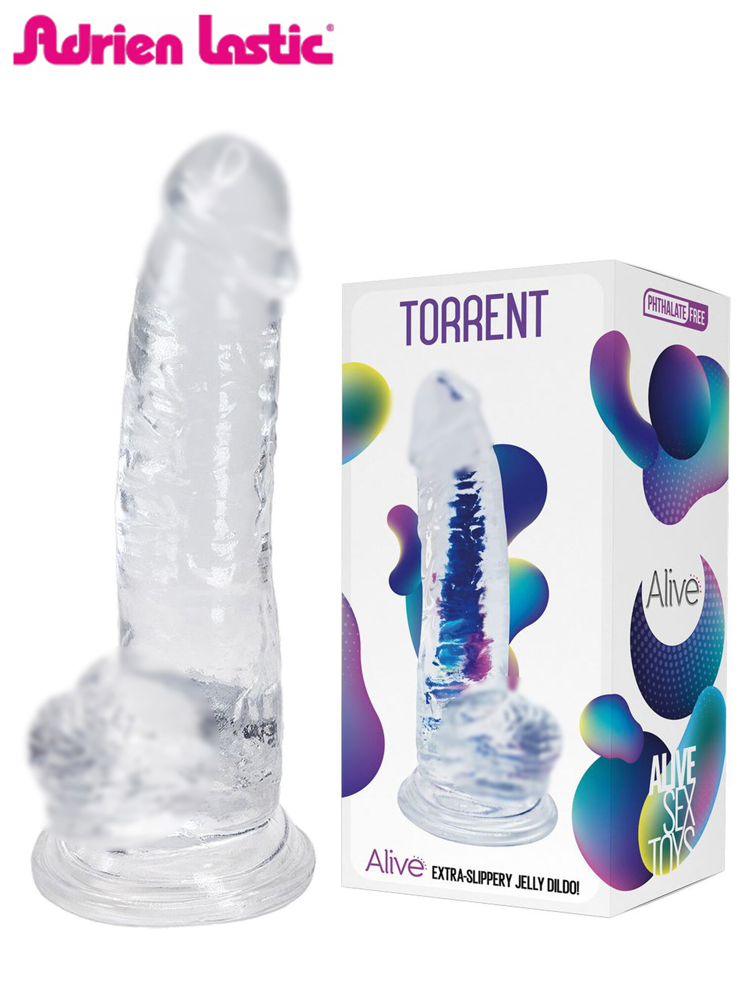 Adrien Lastic Фаллоимитатор на присоске Torrent Jelly Dildo прозрачный (20.6 см х 4.5 см)