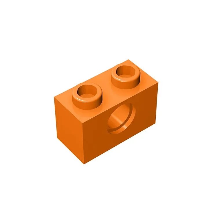 Оранжевый Lego блок 1x2, Цвет: 021