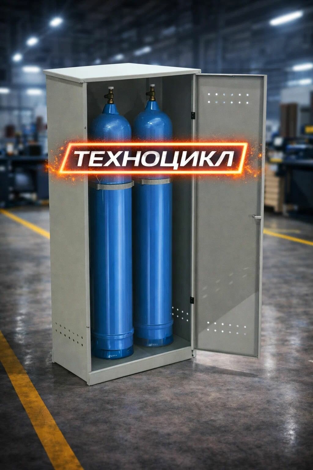 Шкаф металлический для 2 газовых баллонов 1775x620x410 мм техноцикл