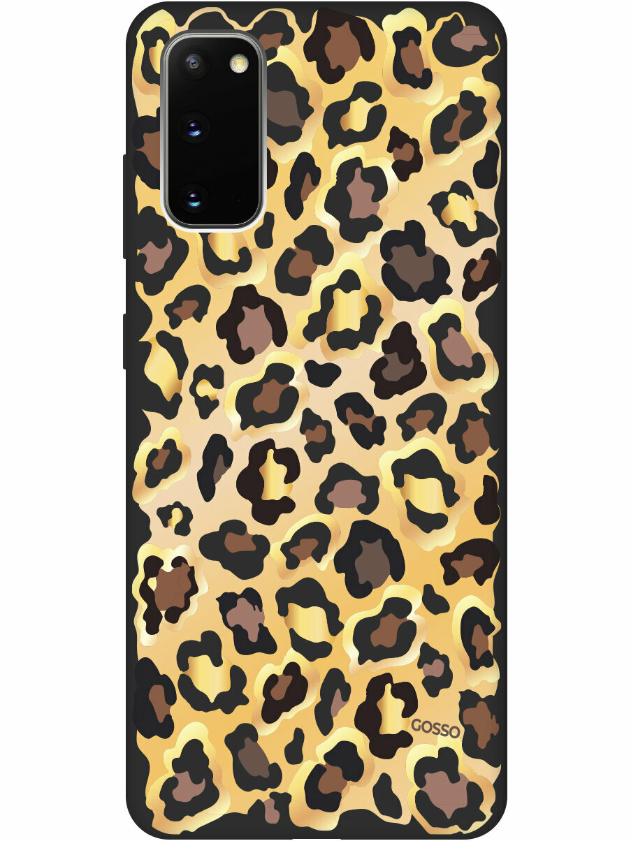 Ультратонкая защитная накладка Soft Touch для Samsung Galaxy S20 с принтом "Cheetah" черная
