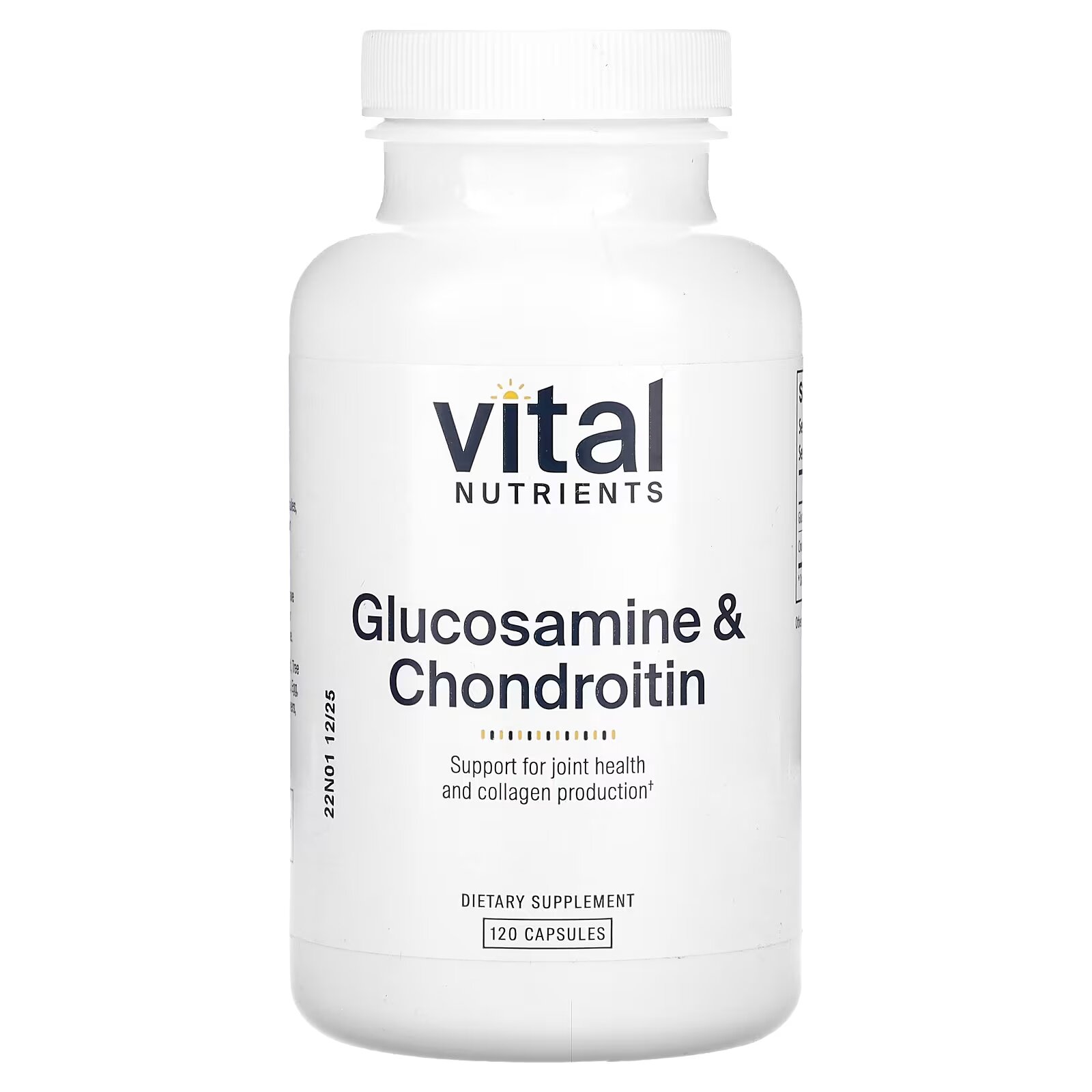 Vital Nutrients Глюкозамин 120 капсул для здоровья суставов, хрящей и подвижности