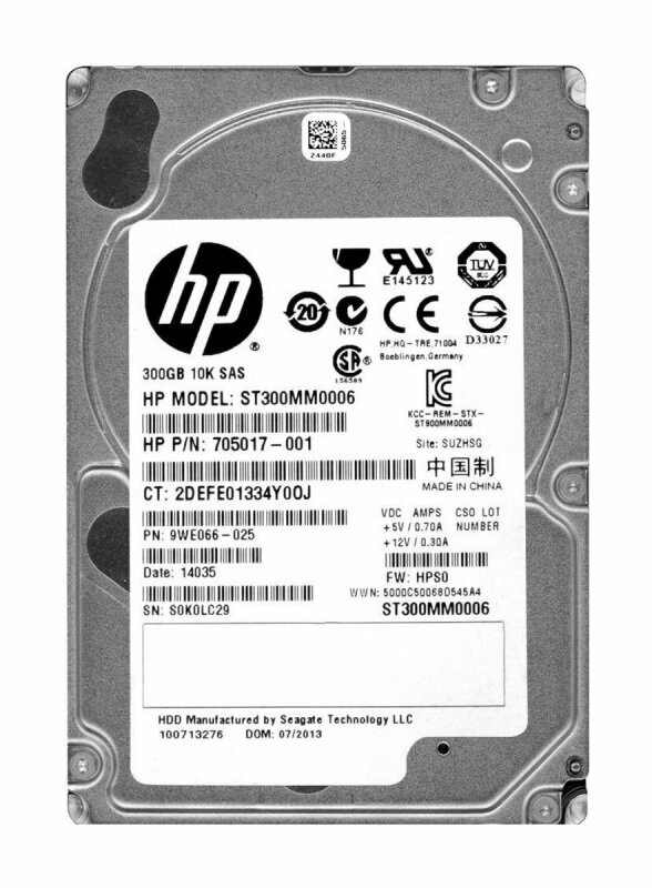 Жесткий диск HP 300Gb 10000 SAS 2.5" HDD 9WE066-025
