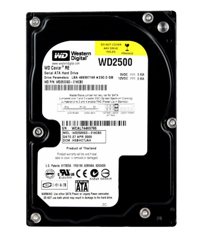 Жесткий диск Western Digital WD2500SD 250Gb SATA 3,5" HDD