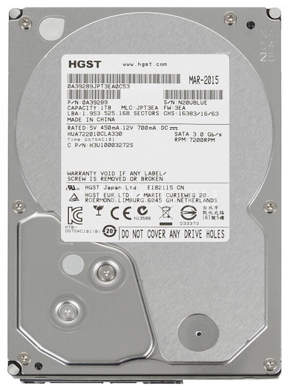 Жесткий диск Hitachi 0A39289 1Tb SATAII 3,5" HDD