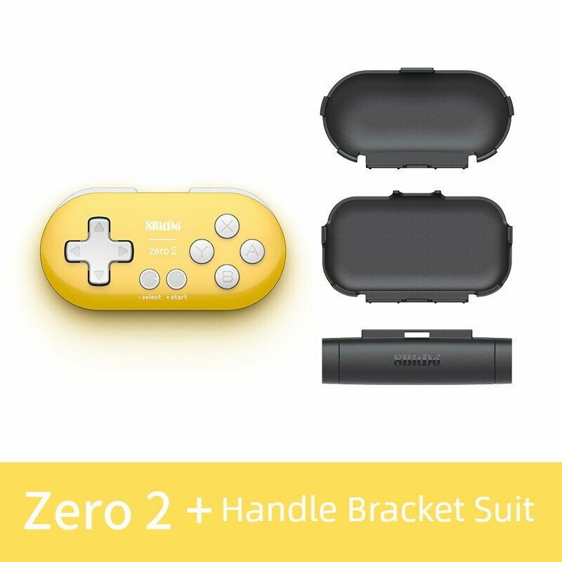 8Bitdo Zero 2 Беспроводной Bluetooth-геймпад с подставкой - Желтый цвет, полный комплект для ПК и мобильных устройств