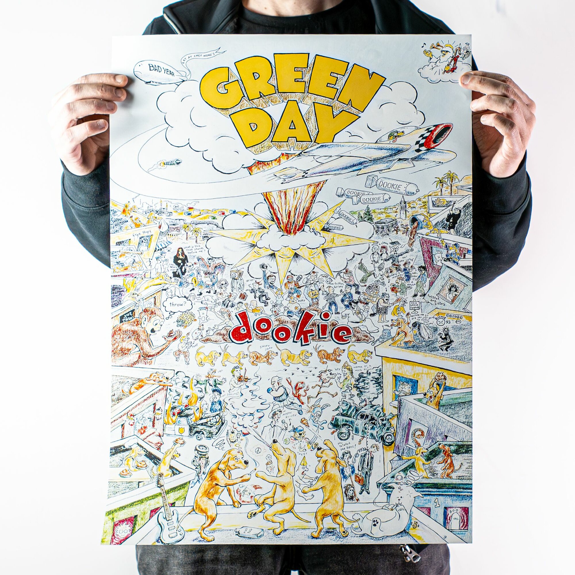 GREEN DAY. Постер 42 х 60 см. Мелованная бумага, офсетная печать. Плотность бумаги 130 г/м2 (как обложка компакт-диска). Поставляется в прочном картонном тубусе