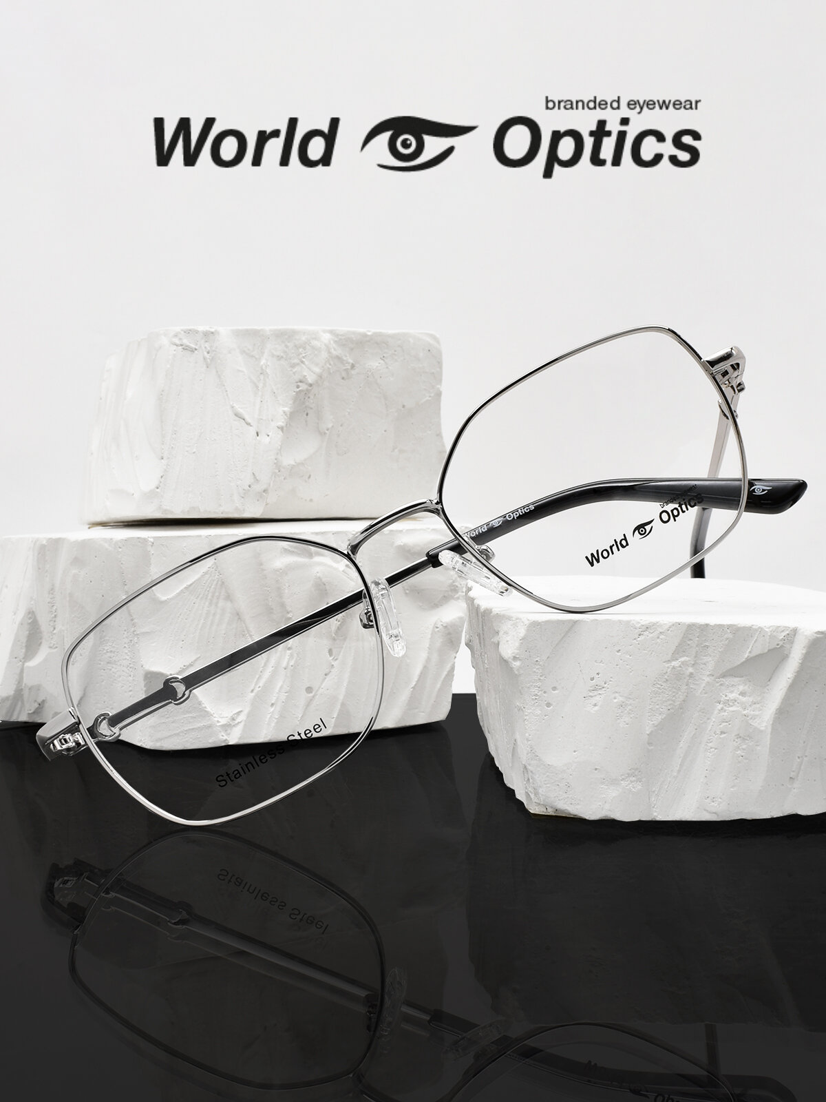 Оправа для очков World Optics TE1043 02 пол Женский форма оправы Бабочка цвет оправы Серебряный
