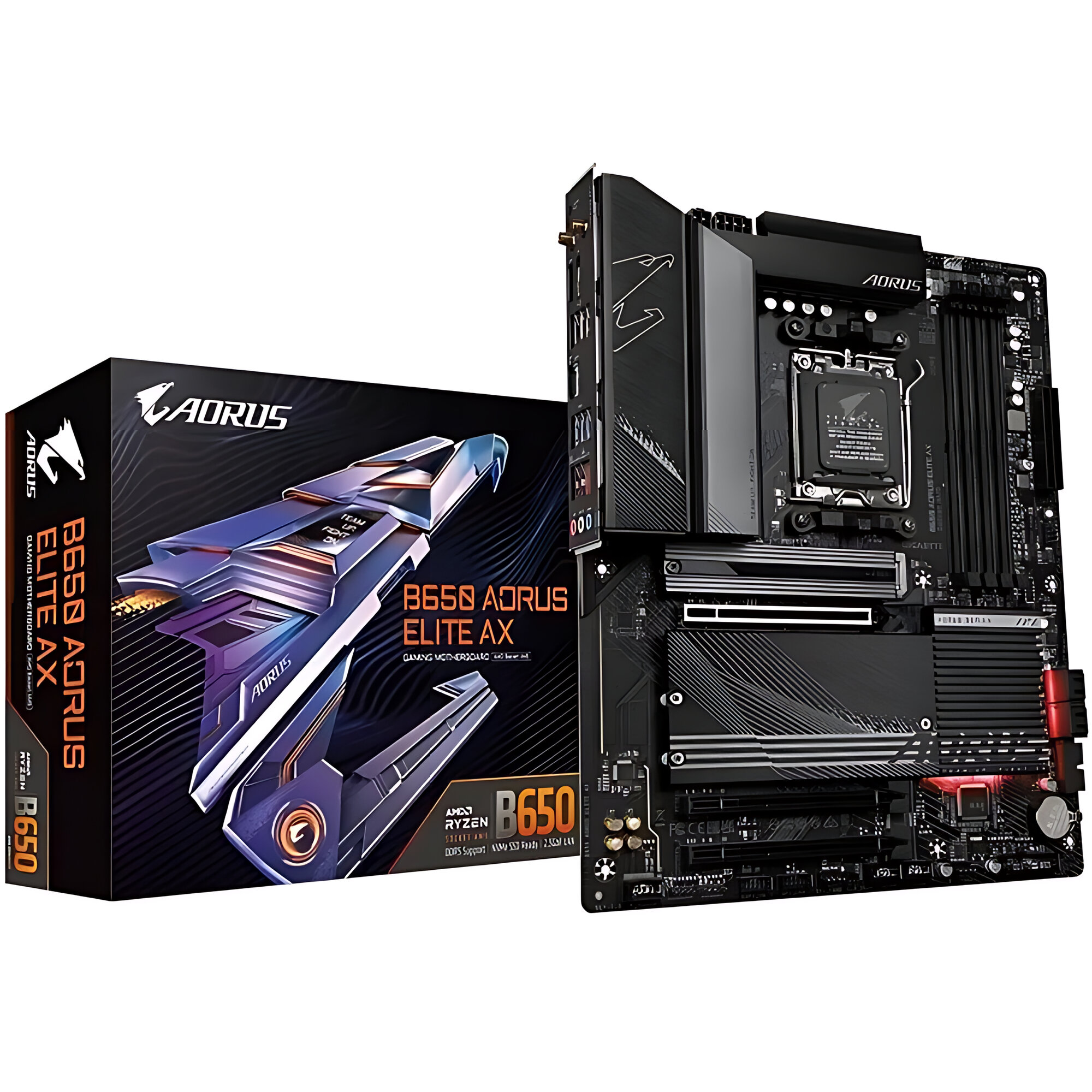 Материнская плата GIGABYTE B650 AORUS ELITE AX V2 (AM5/AMD B650/4xDDR5/3xPCI-Ex16/3xM.2/SB7.1/Wi-Fi/BT/GLAN/DP/HDMI/ATX)