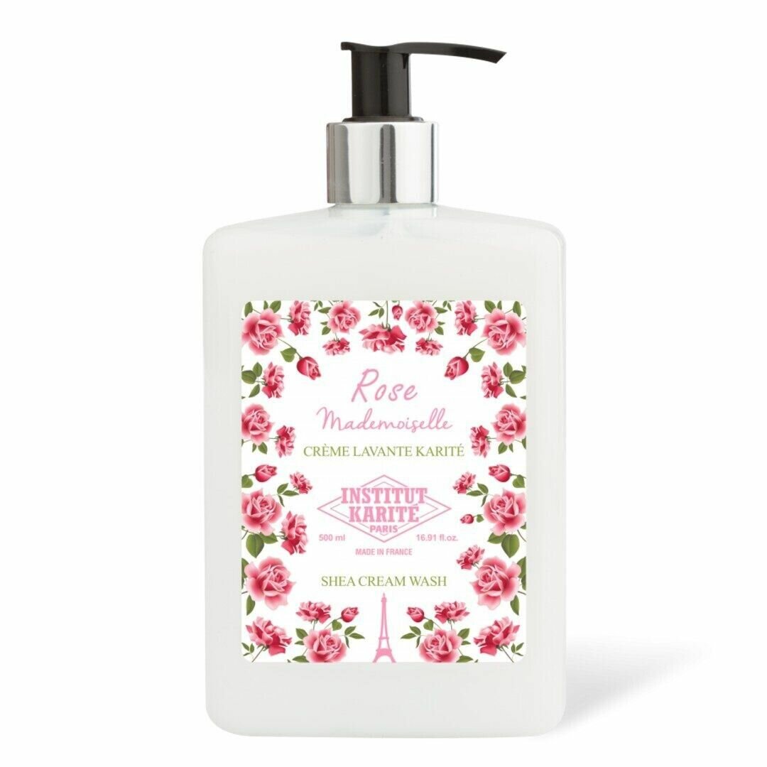 Institut Karite - Shea Cream Wash Rose Mademoiselle Крем-гель для душа с маслом ши и нежным ароматом розы 500 мл