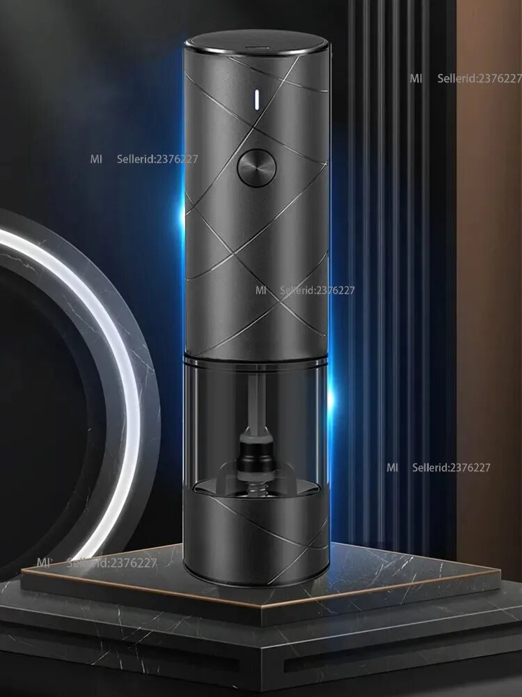 Электрическая мельница для специй Xiaomi, LED индикатор, 100 мл, черный пластик, аккумулятор