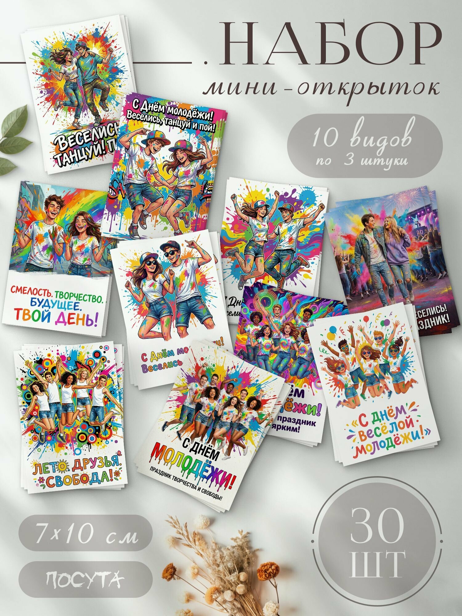 Набор мини открыток День молодёжи
