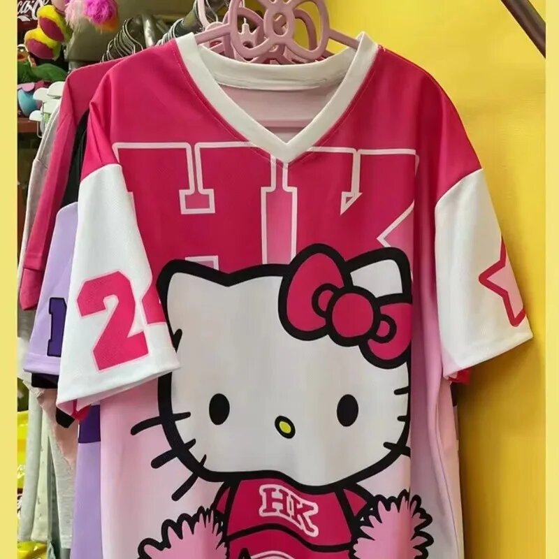 Футболка Hello Kitty, розовый, 4XL (80-85KG)