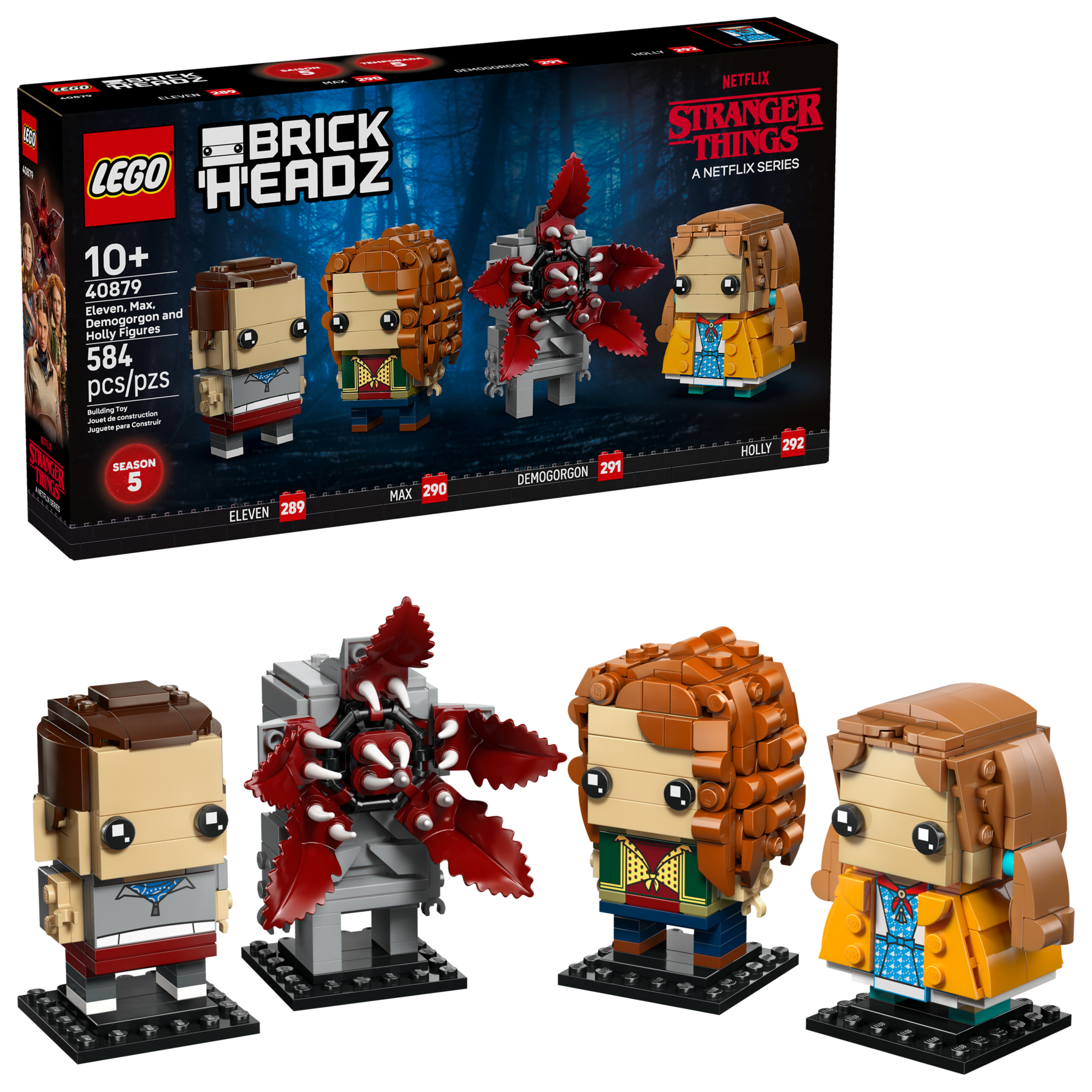 Конструктор LEGO BrickHeadz Очень странные дела: Одинадцать, Макс, Демогоргон и Холли 40879, 584 деталей, от 10 лет