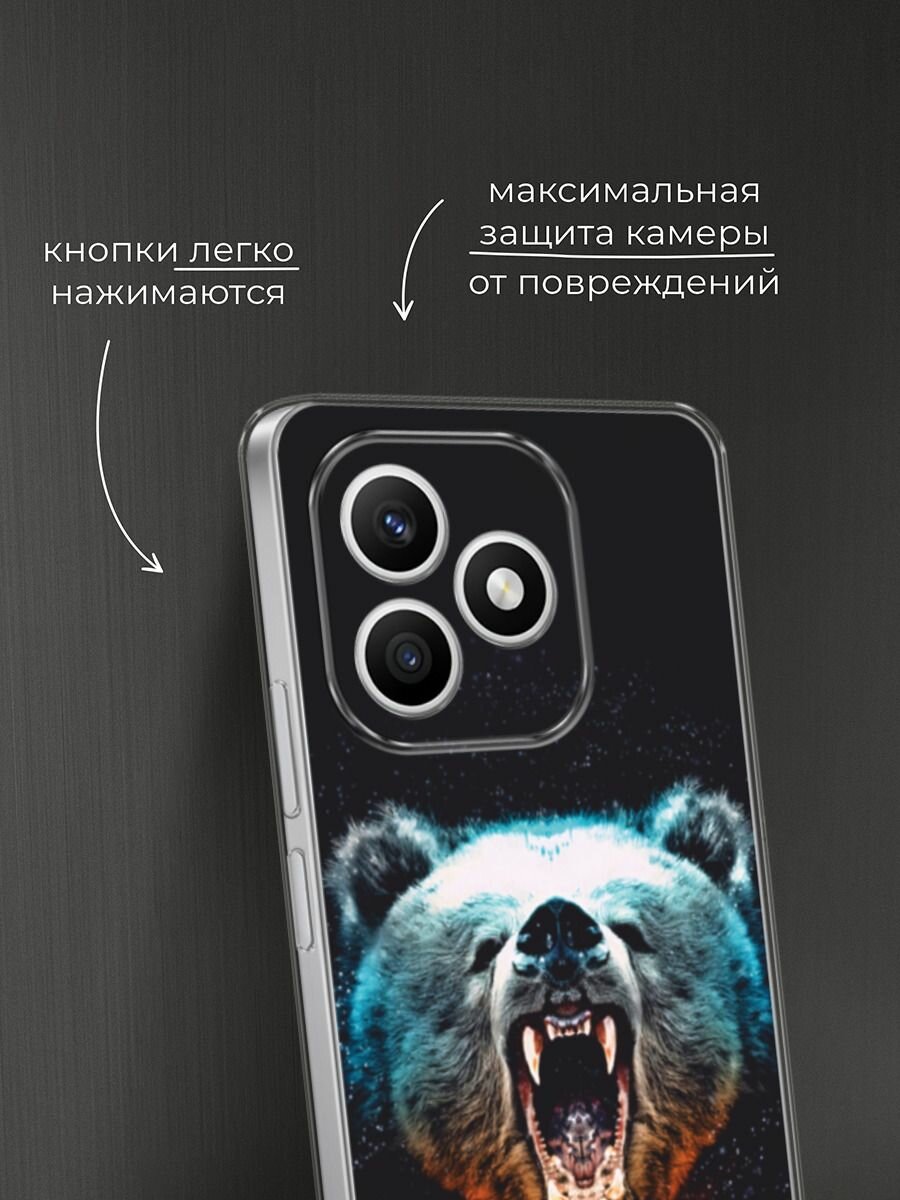 Силиконовый чехол на Honor X8d / Хонор X8d с принтом Медведь — фото 1