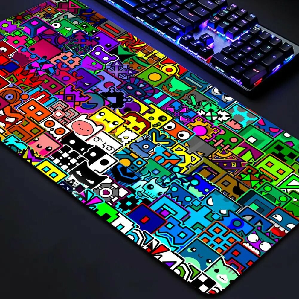 Коврик для мыши Geometry Dash 700x400x2mm, черный