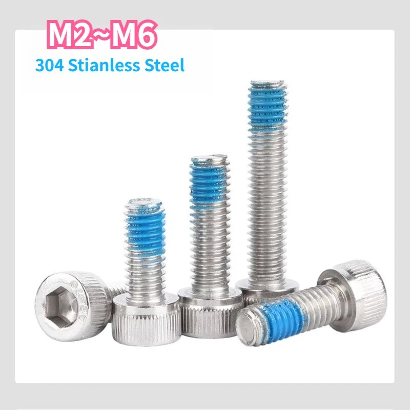 Болты из нержавеющей стали M3x6mm (50шт), синие