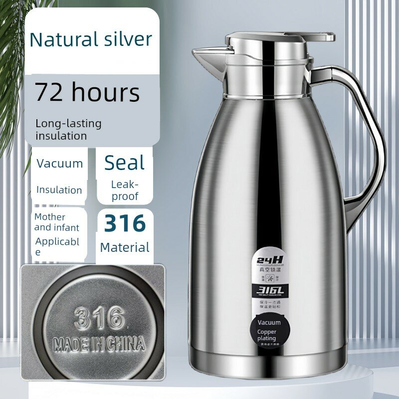 Немецкий SUS316 нержавеющая сталь вакуумный термос 2,3 л стальной цвет герметичный для дома и путешествий