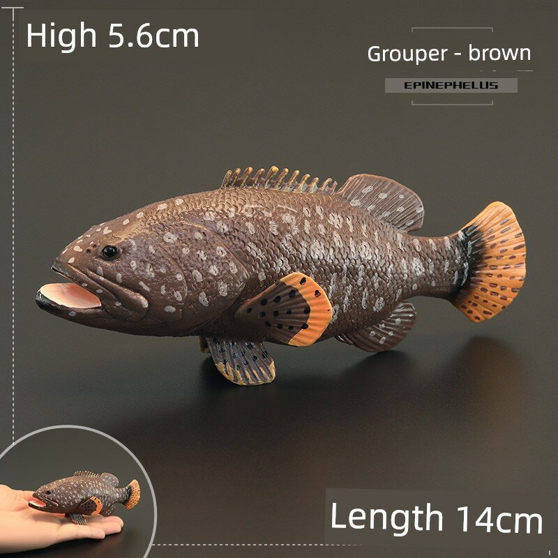 Детская твердая искусственная морская игрушка в виде животных, модель grouper ray, красный сезон, рыба, статические