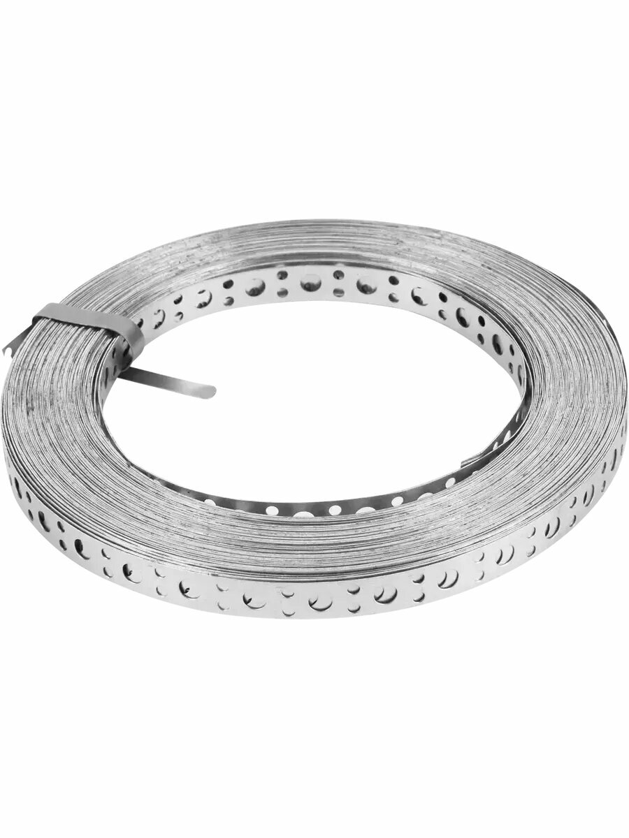 Лента перф. прямая LP 12x0.5 25м оцинк. сталь серебро