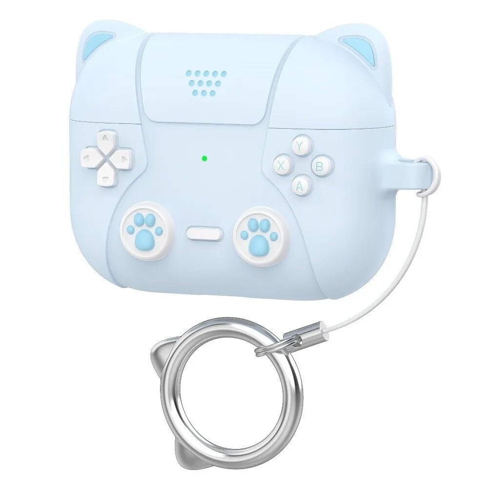 Силиконовый чехол для AirPods Pro 3 с кошачьими ушками Blue