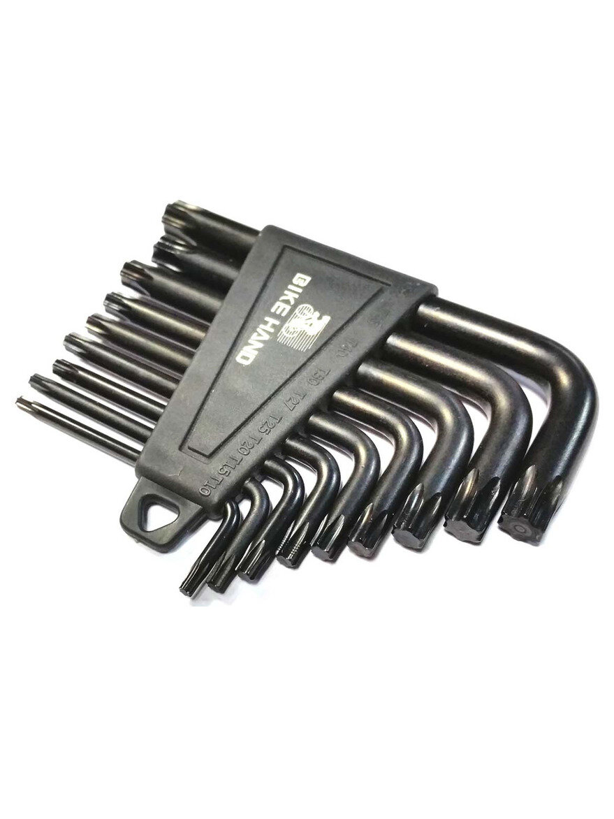 Набор TORX YC-633S Г-образн. "звездочка" T10/T15/T20/T25/T27/T30/T40/T45/T50 сталь BIKEHAND