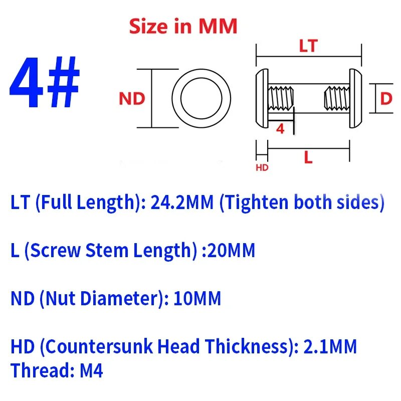 M4 Комплект для рукоятки ножа, NO4 x 5sets, для отверстия 6мм
