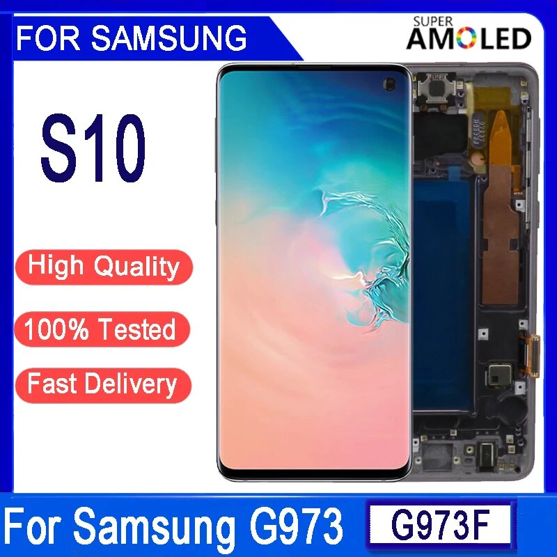 Дисплей Super AMOLED Black With Frame для Samsung Galaxy S10 SM-G973