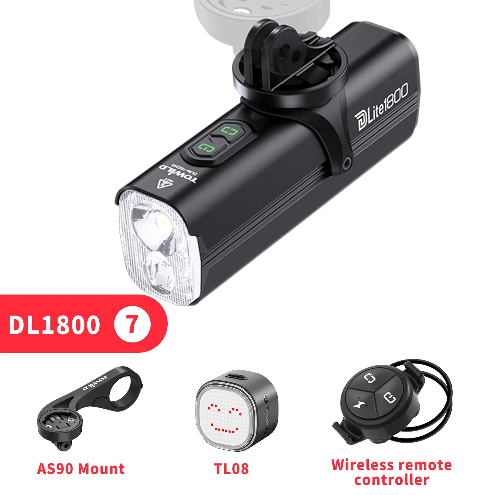 Велофара TOWILD DL1800 2100лм, AS90, TL08, Цвет: DL1800