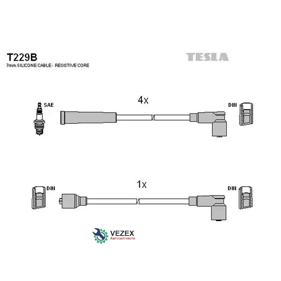 TESLA T229B к-кт проводов!\ Honda Accord SJ, SY, AC, AD, CA (1.6, 1.8, 2.0) 76-89