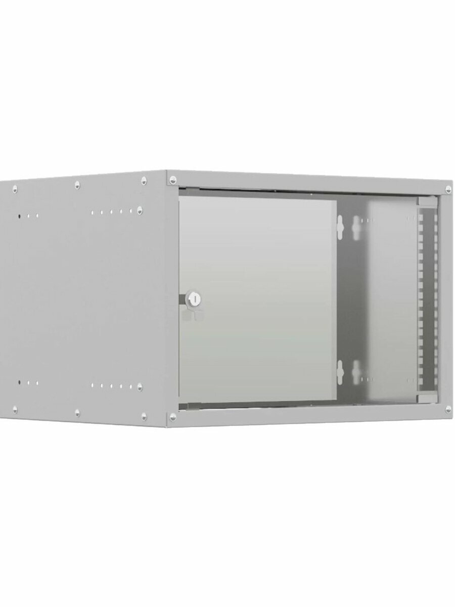 Шкаф настенный NTSS LIME 6U 550х350х370мм, 2 профиля 19, боковые стенки несъемные, серый RAL 7035 (NTSS-WL6U5535GS)