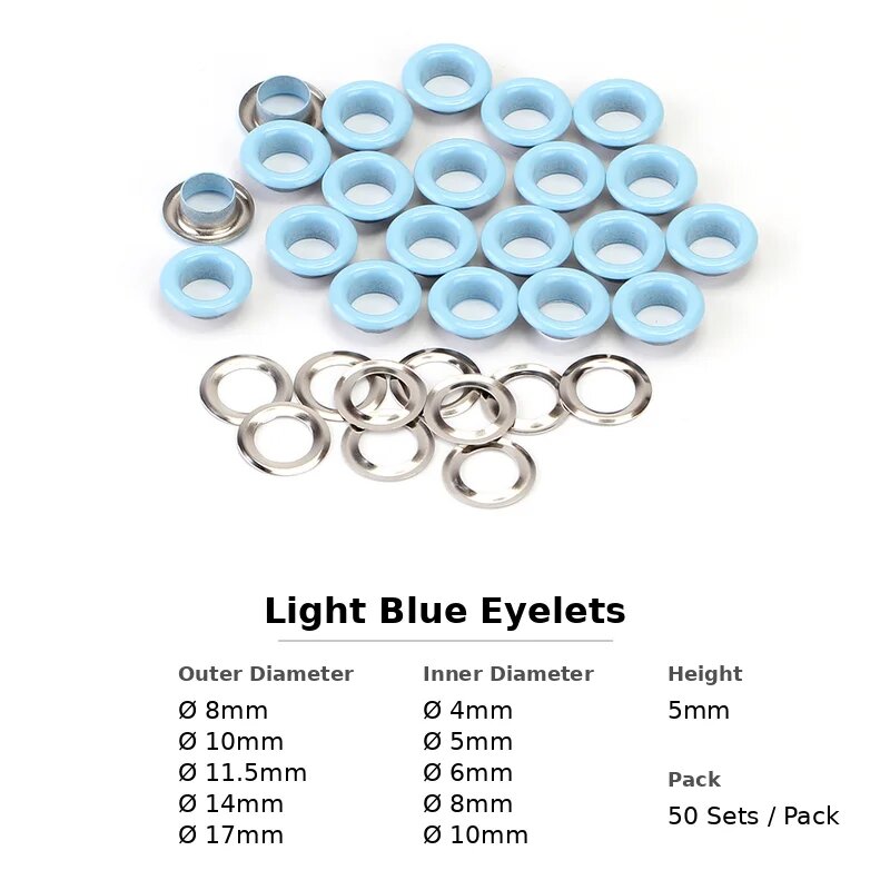 Люверсы Light Blue, 5mm ID, 50 шт.
