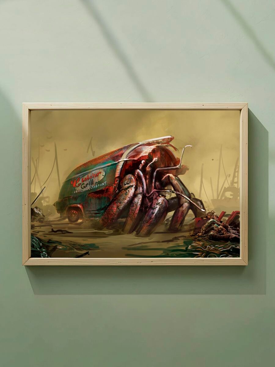 Постер, плакат на стену "Краб Отшельник Fallout 4 Игра" 42 см х 29,7 см (А3)