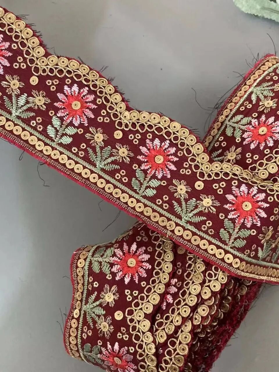 Пайетки этнос ракушка Тесьма, 6 см, 2 метра Тесьма декоративная, с народным узором, для декора, рукоделия и творчества, цветной