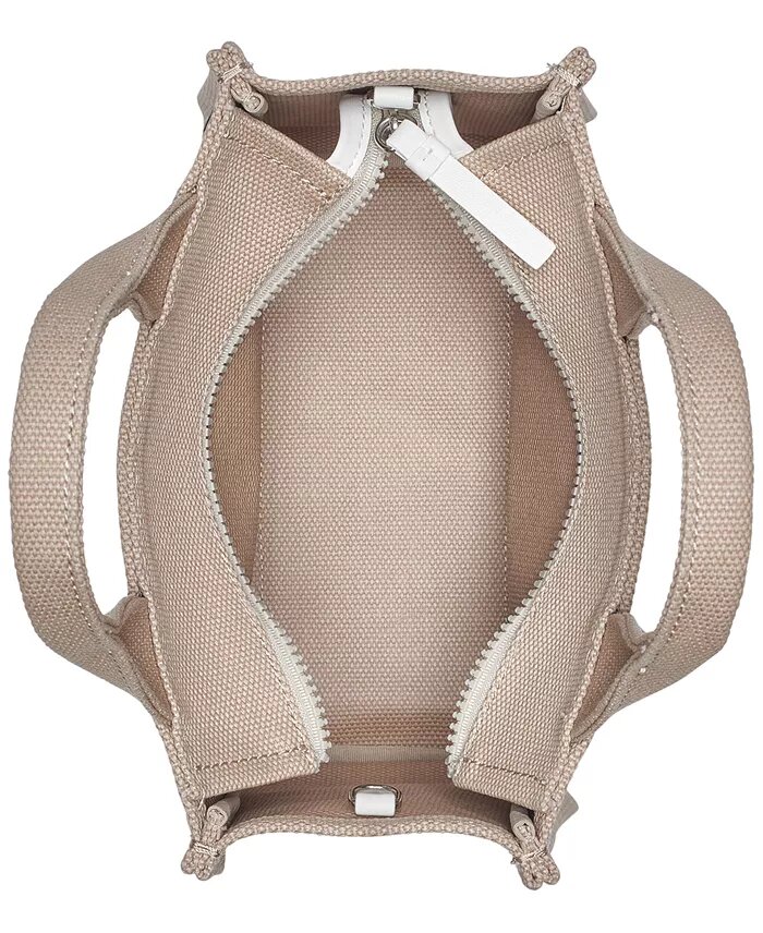 Сумка тоут DKNY DKNY Hadlee Small Tote Bag, фактура перфорированная, бежевый, коричневый — фото 1