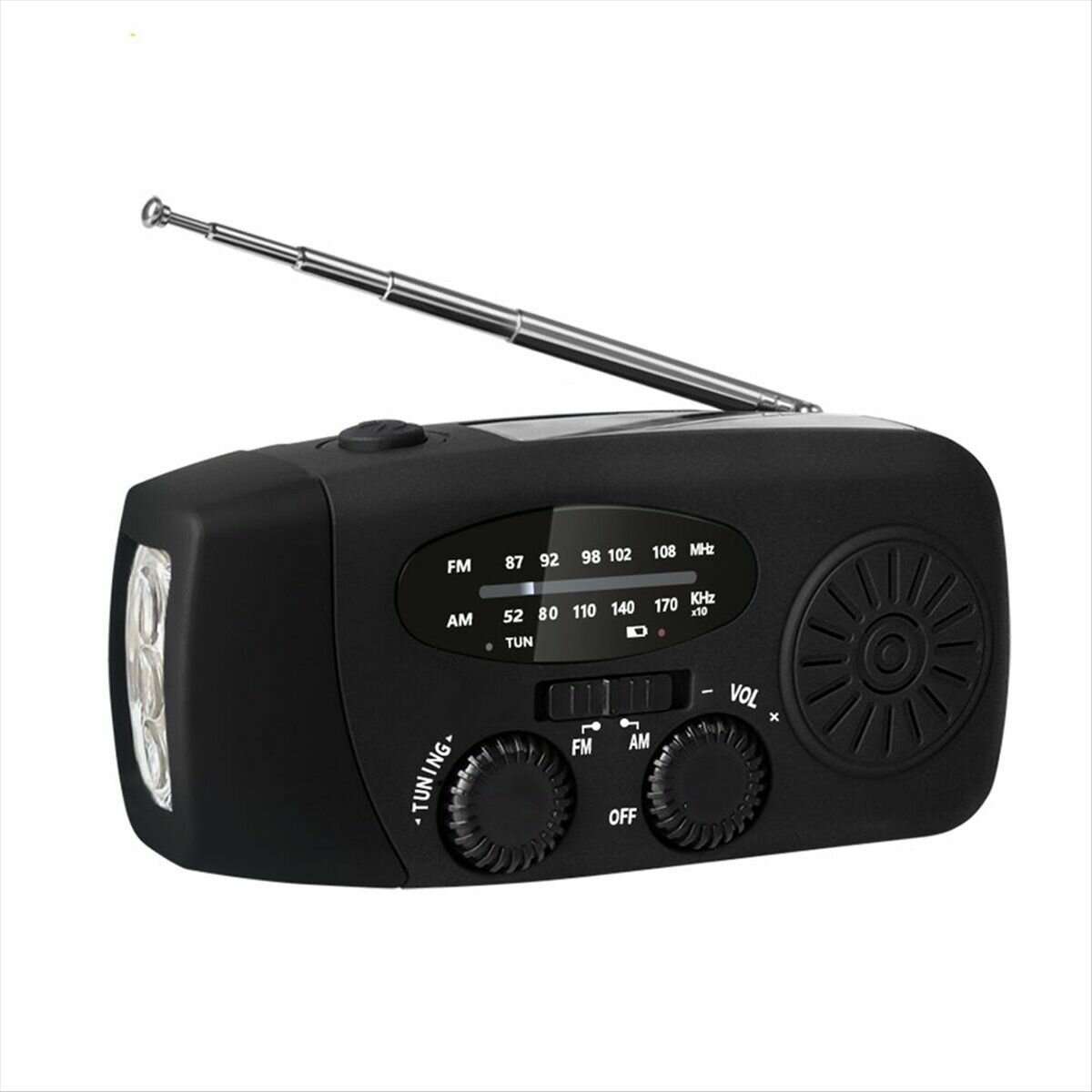 Аварийное метеорологическое радио AM/FM с ручным приводом, портативный внешний аккумулятор на солнечных батареях