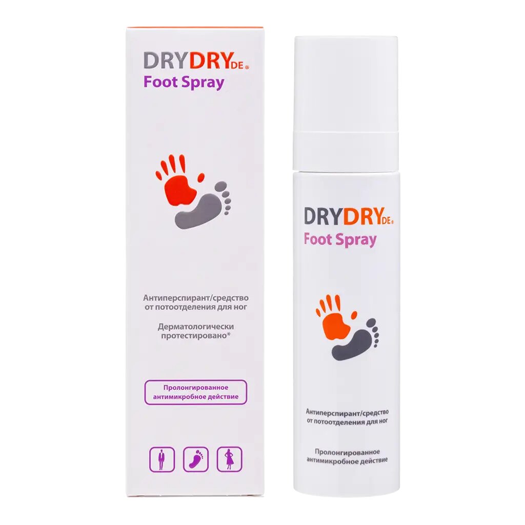 Драй Драй/Dry Dry Foot Sprey Антиперспирант/средство от потоотделения для ног спрей 100 мл 1 шт