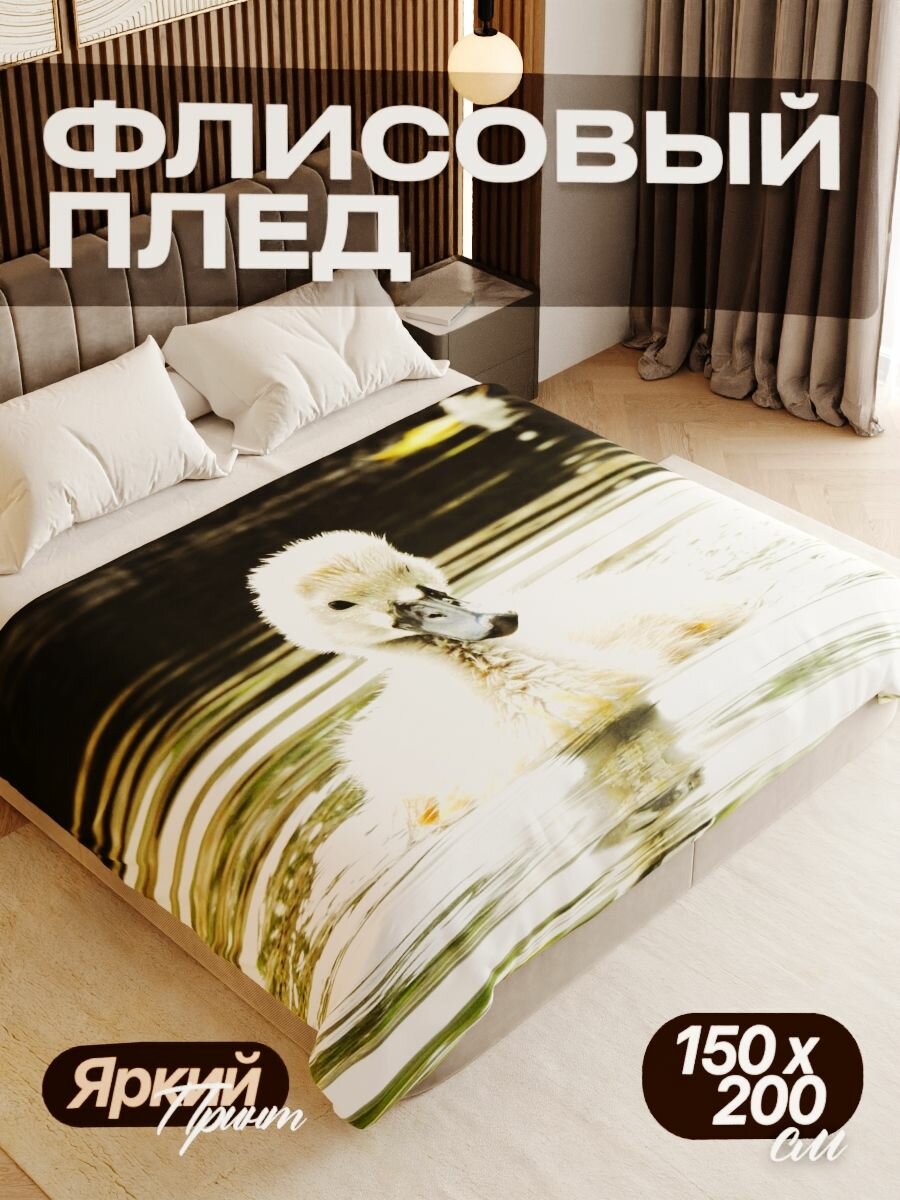 Плед флисовый 150х200 см мягкий теплый покрывало для дома