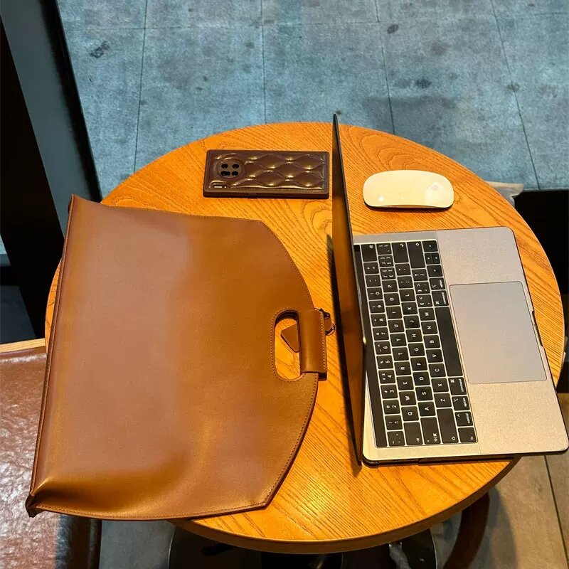 JACKSPARK Кожаный сумка для ноутбука 14 дюймов для MacBook Pro, Dell XPS, Lenovo ThinkPad - какао-коричневый