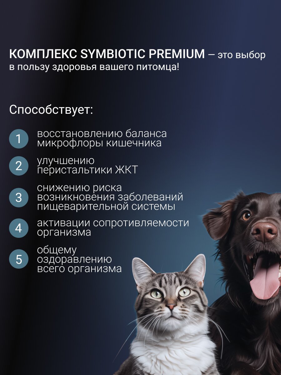Healfort Premium SYMBIOTIC витамины c пробиотиком и пребиотиком для кошек и собак 90 таб. — фото 1