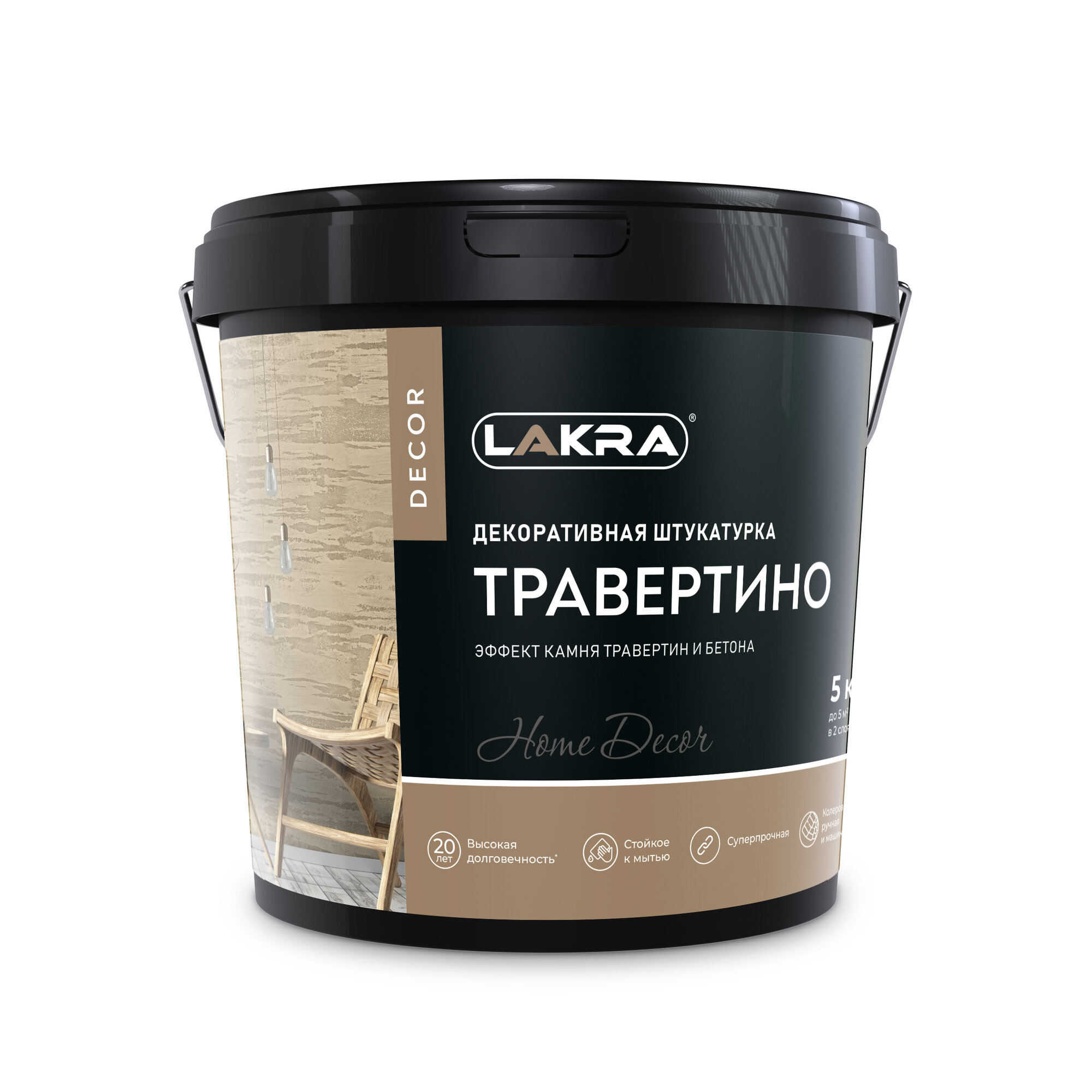 Штукатурка лакра Деко Травертино 5кг