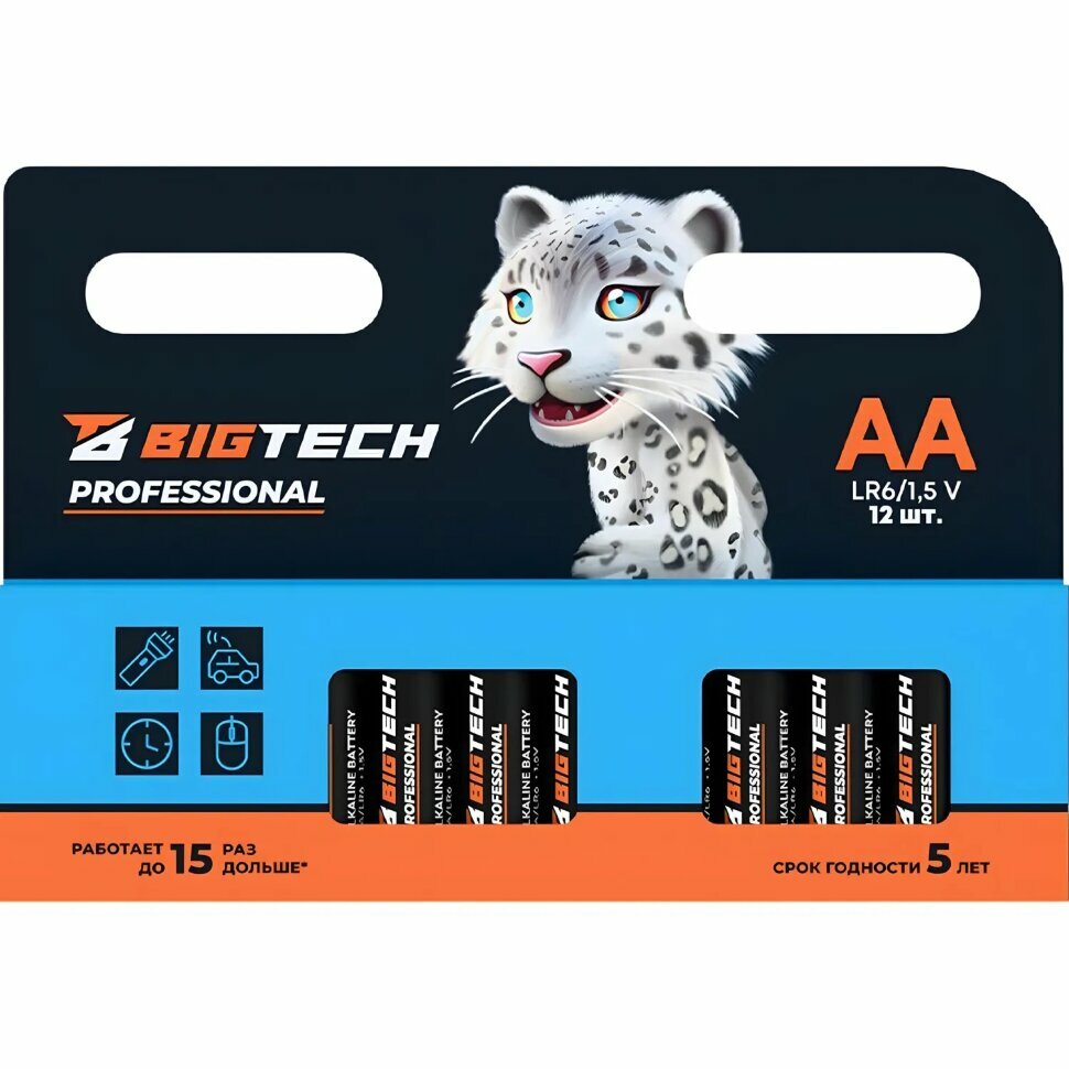 Батарейка BigTech Professional АA/LR6 уп/12шт, 1988422