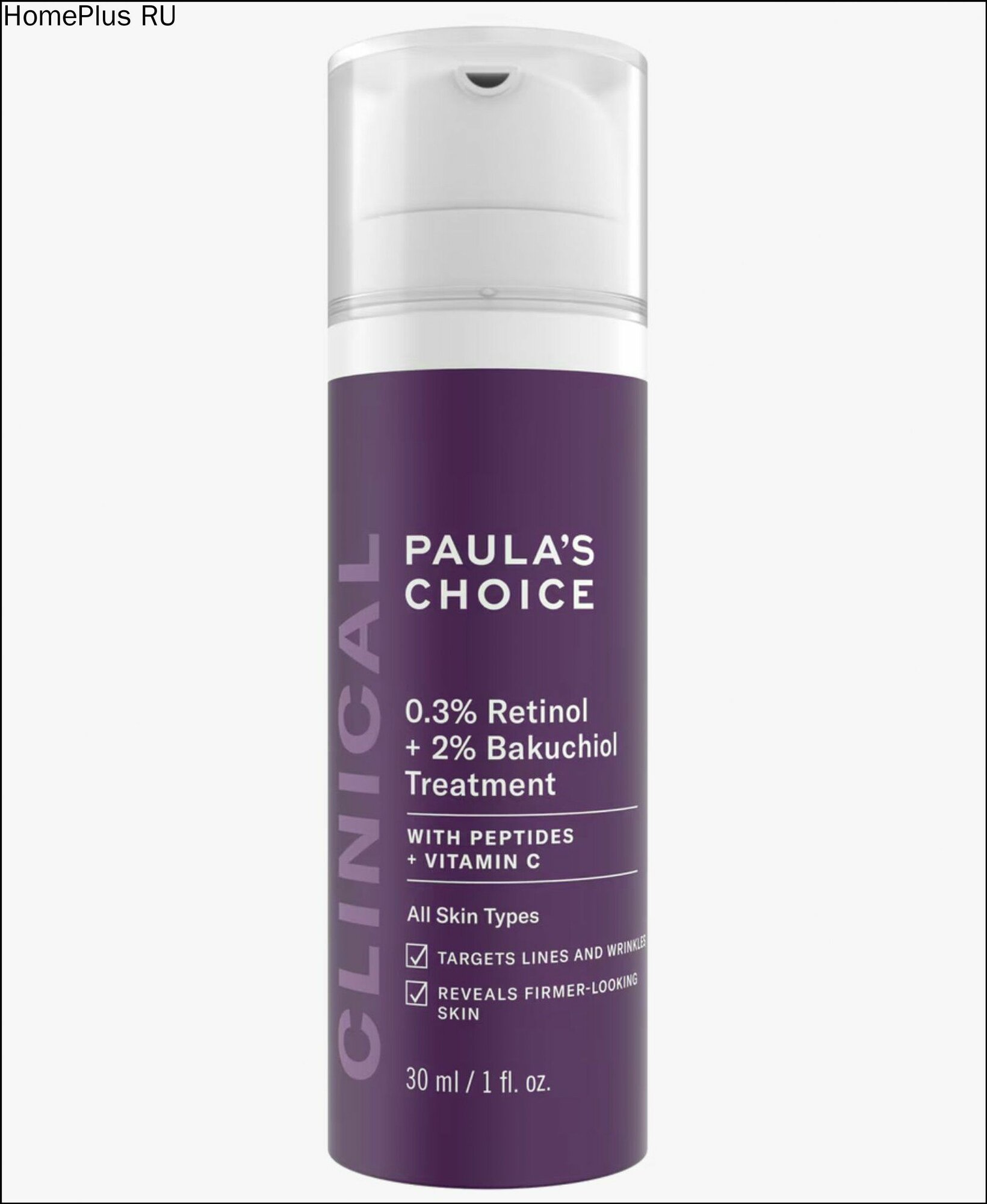 Эксклюзивная антивозрастная сыворотка для лица Paula's Choice Clinical с 0,3 ретинолом и 2 бакучиолом, 30 мл
