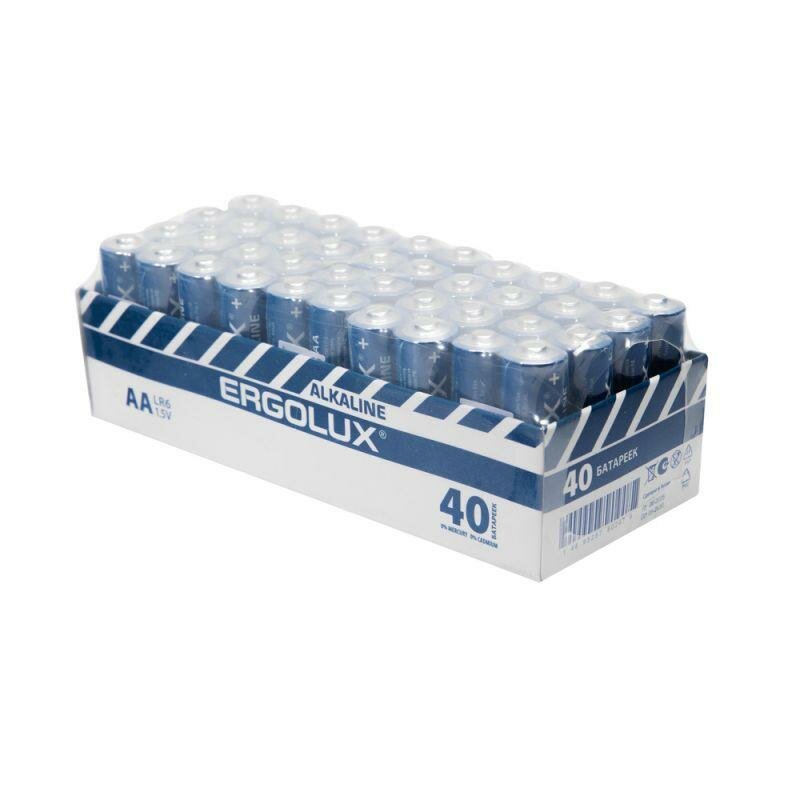 Элемент питания алкалиновый АА Alkaline LR6 BOX40 SP2 промо LR6 BOX40SP2 1.5В (уп.40шт) Ergolux 16019